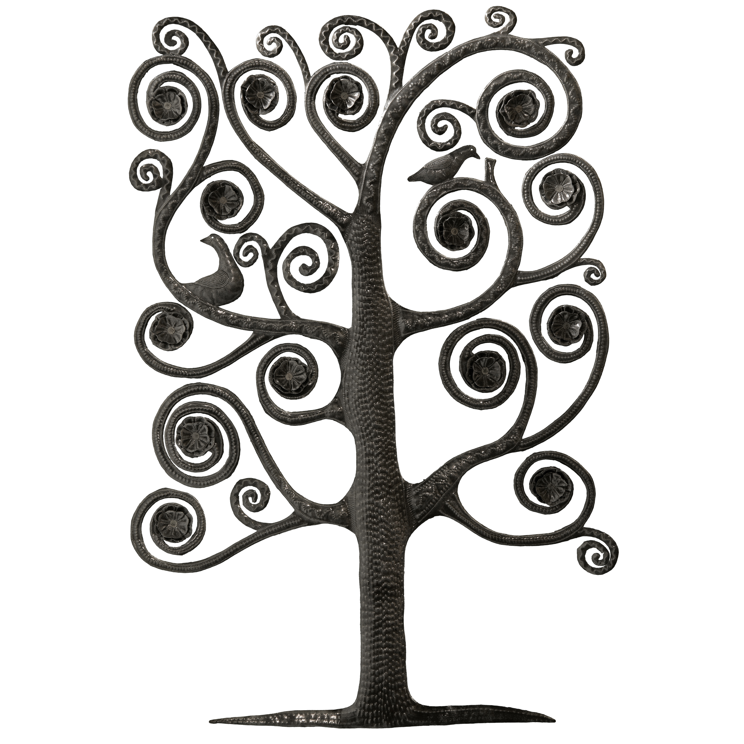 22.5" x 34.5" Curly Tree w/ 3D Blooms - The Haitian Collection